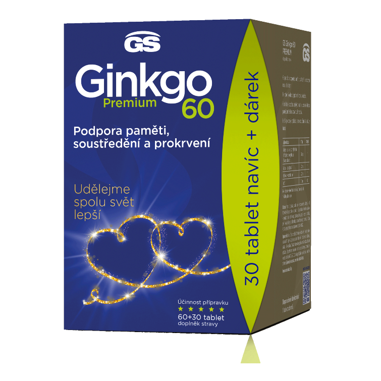GS Ginkgo 60 Premium tbl.60+30 dárek 2022 ČR/SK | EUC Lékárna
