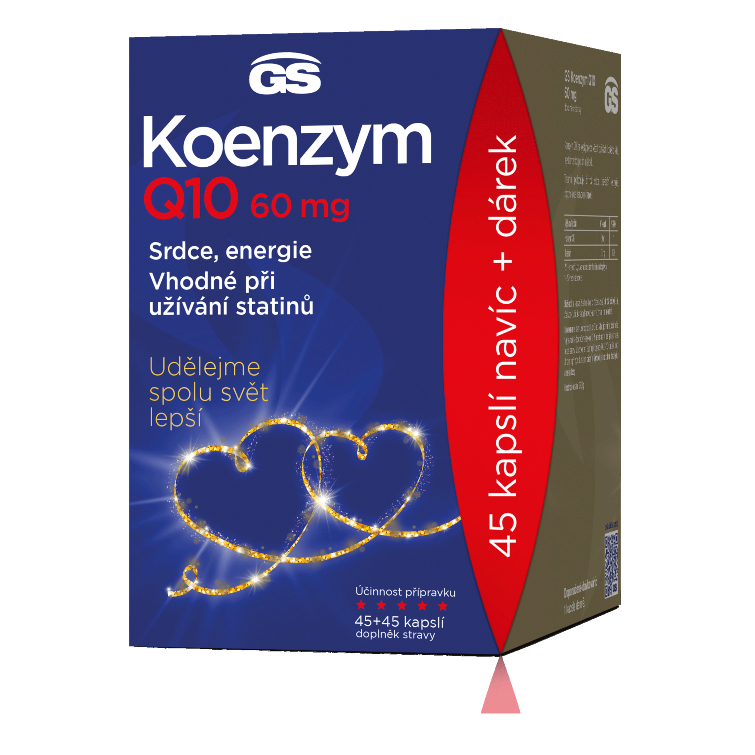 GS Koenzym Q10 60mg cps.45+45 dárek 2022 ČR/SK | EUC Lékárna