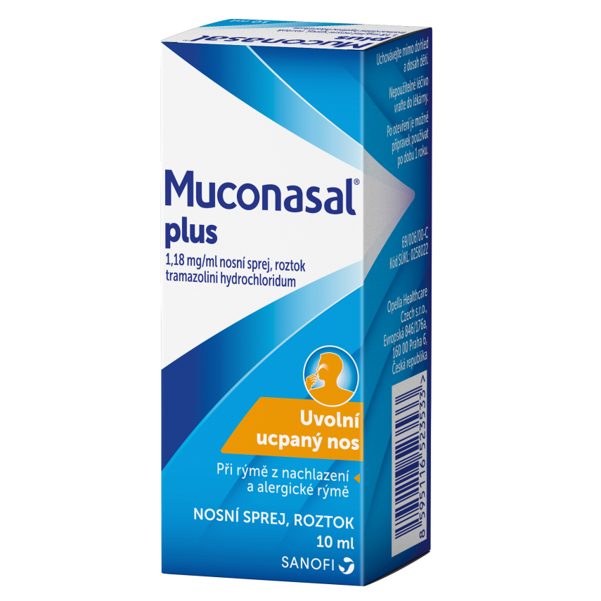 Muconasal Plus 1.18mg/ml nas.spr.sol.1x10ml | EUC Lékárna