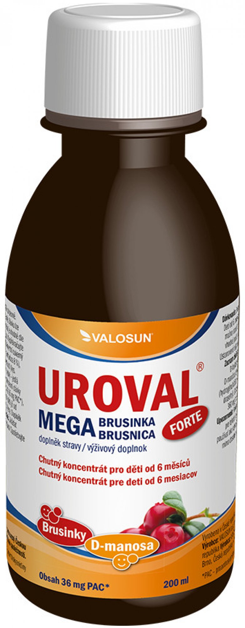 Uroval Mega Brusinka sirup forte 200ml | EUC Lékárna