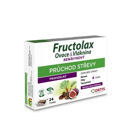 Fructolax Ovoce&Vláknina žvýkací kostky 24ks | EUC Lékárna