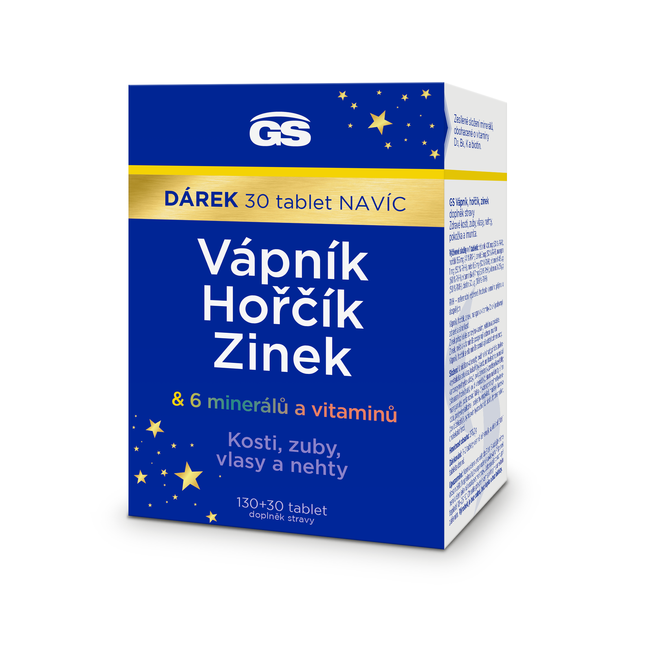 GS Vápník Hořčík Zinek tbl.130+30 dárek 2023 | EUC Lékárna
