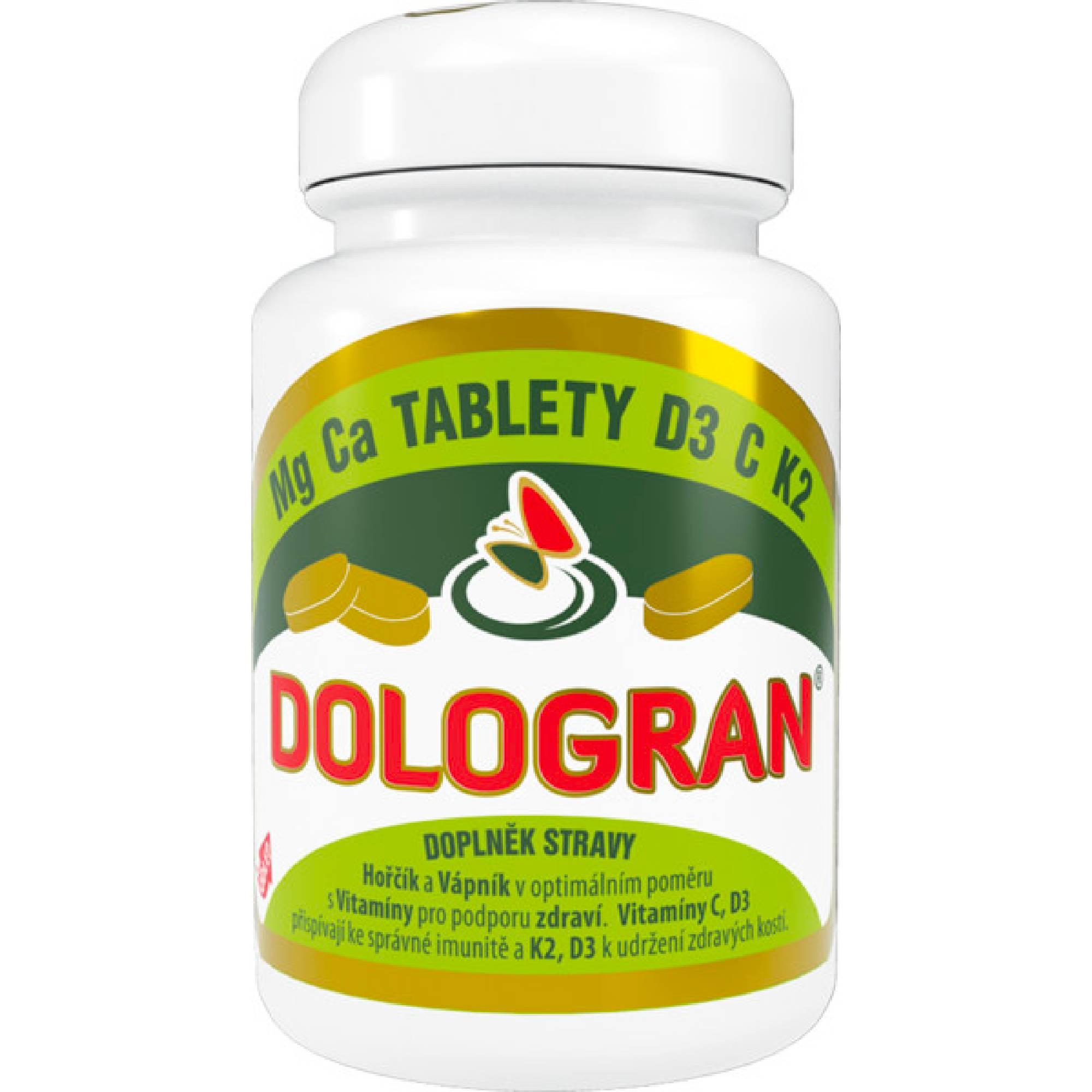 Dologran tablety Mg Ca D3 C K2 tb.60 | EUC Lékárna