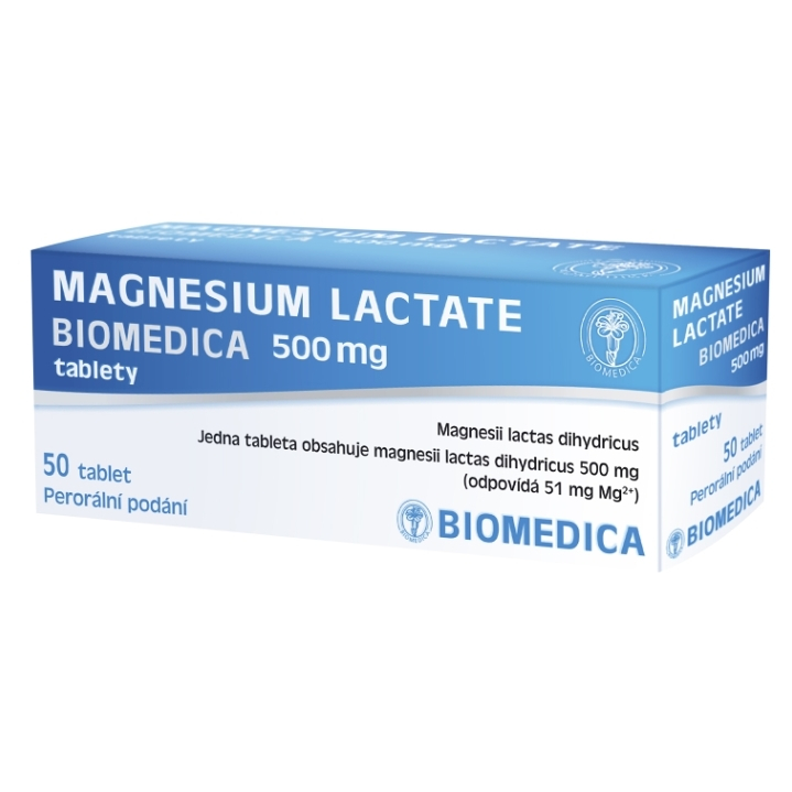 Magnesium Lactate Biomedica 500mg tbl.nob.50 | EUC Lékárna