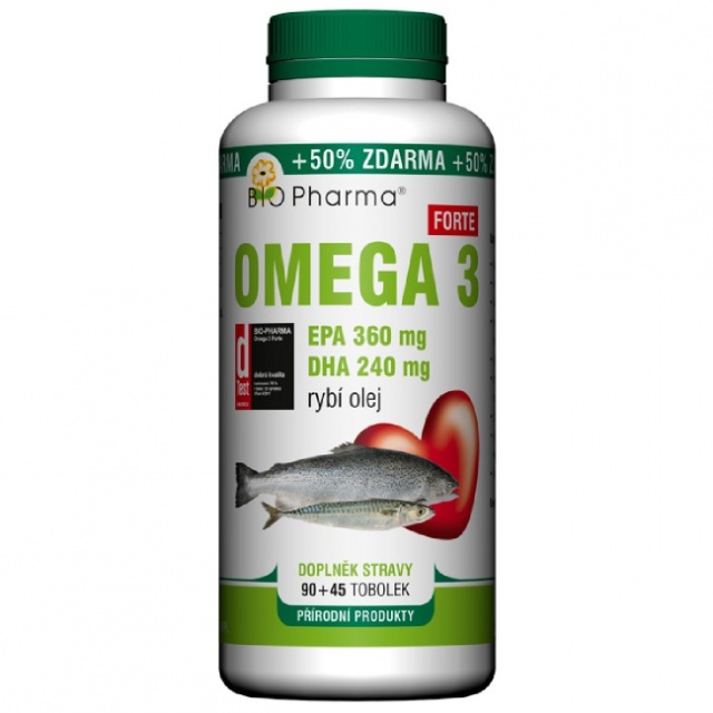Omega 3 Forte 1200mg tob.90+45 Bio-Pharma | EUC Lékárna
