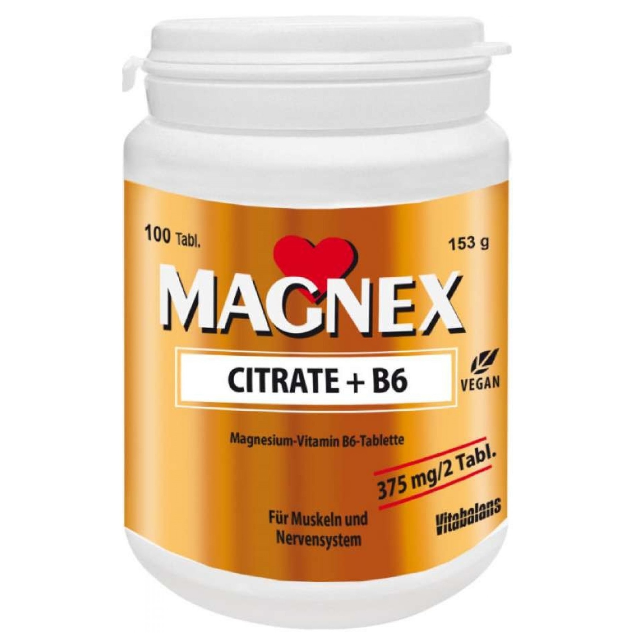 Magnex citrate 375mg+B6 tbl.100 | EUC Lékárna