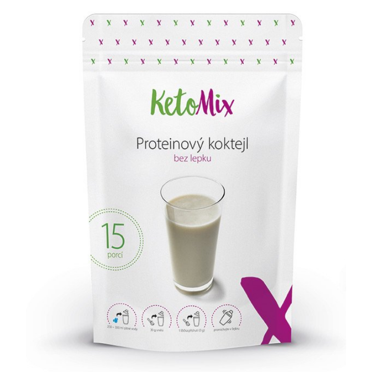 KetoMix Proteinový koktejl 450 g (15 porcí) příchuť banán a jahoda ...