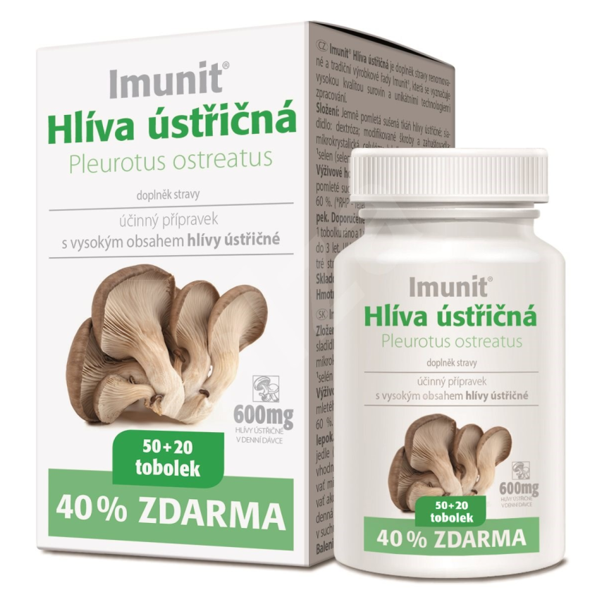 Hlíva ústřičná Imunit 50 + 20 tob. Zdarma | EUC Lékárna