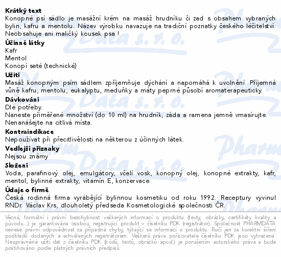 Konopné psí sádlo s kafrem HERBAVERA 200ml | EUC Lékárna